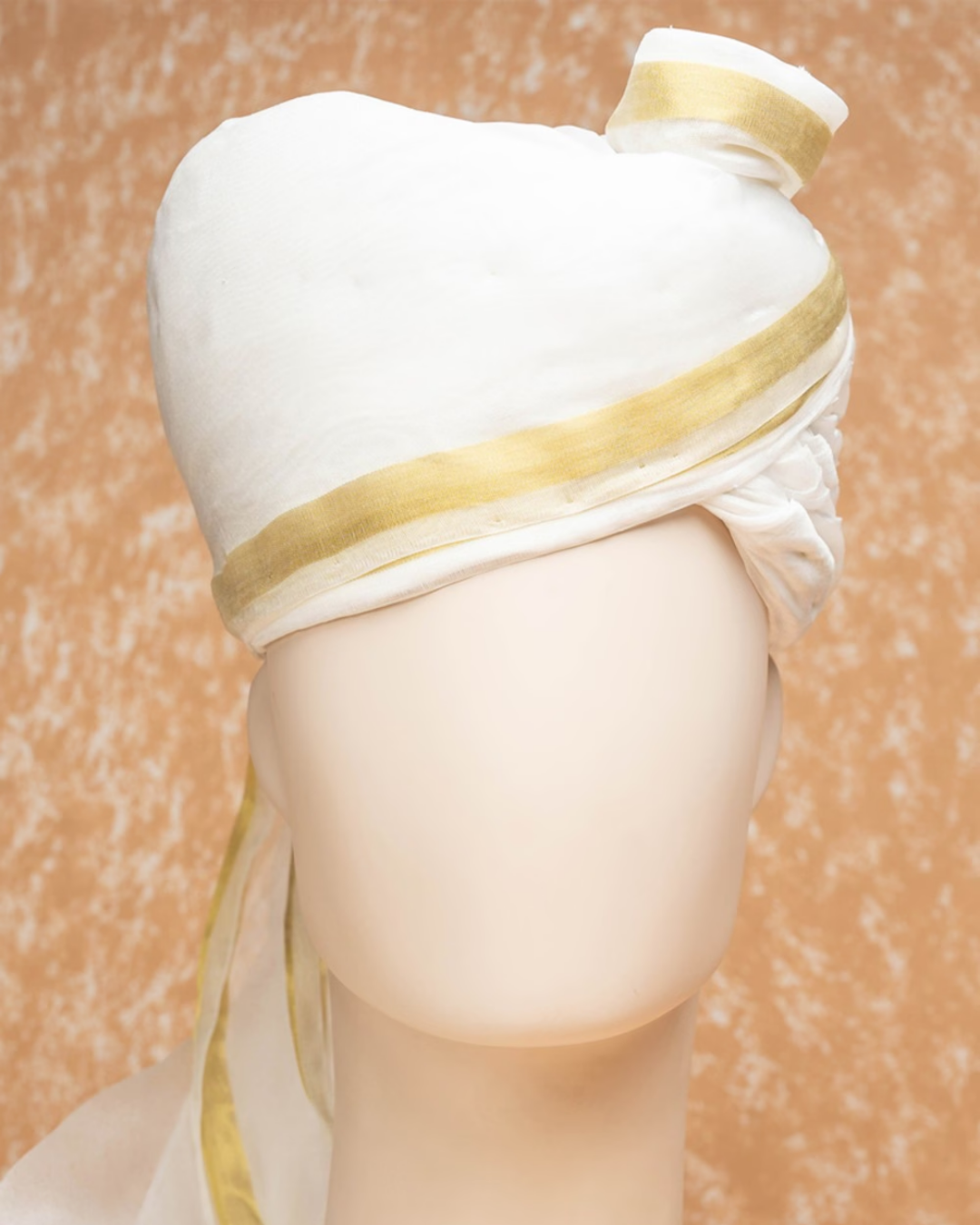 Ivory Gold Regal Feta Wedding Groom Safa Pagdi Turban with Brooch ...