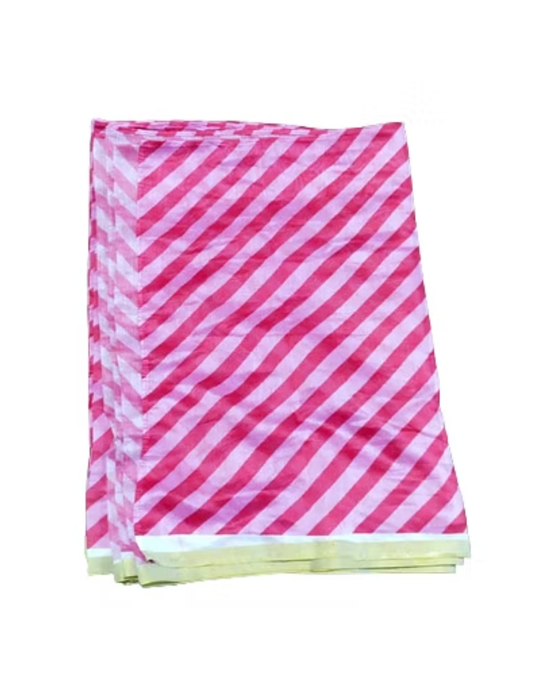 Safawala Pink Diagonal Stripes Safa Cloth with Golden Border ...